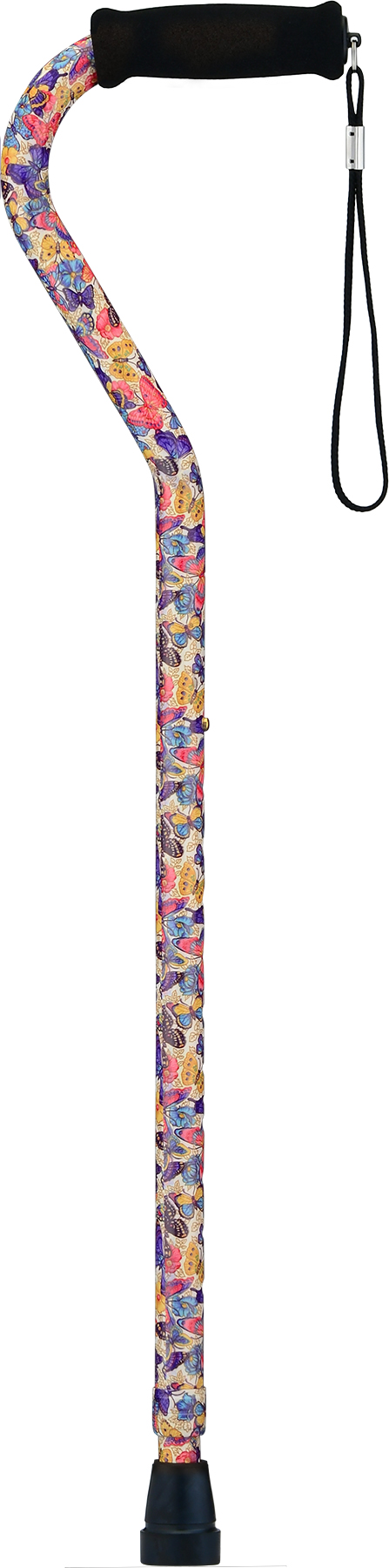 FOLDING CANE WITH MINI QUAD CANE TIP WALNUT GRAIN - Jackson Medical Supply